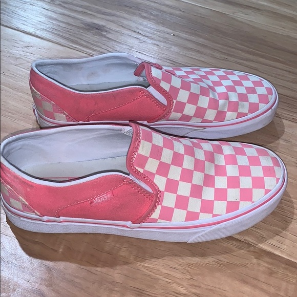 Vans | Shoes | Strawberry Pink Checkerboard Vans | Poshmark